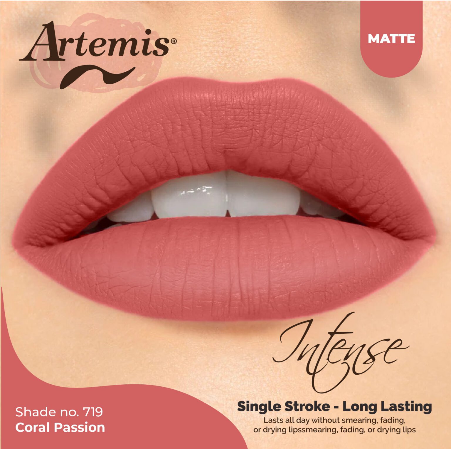 Artemis Intense Lipstick # 719 Coral-Passion – AY Cosmetics